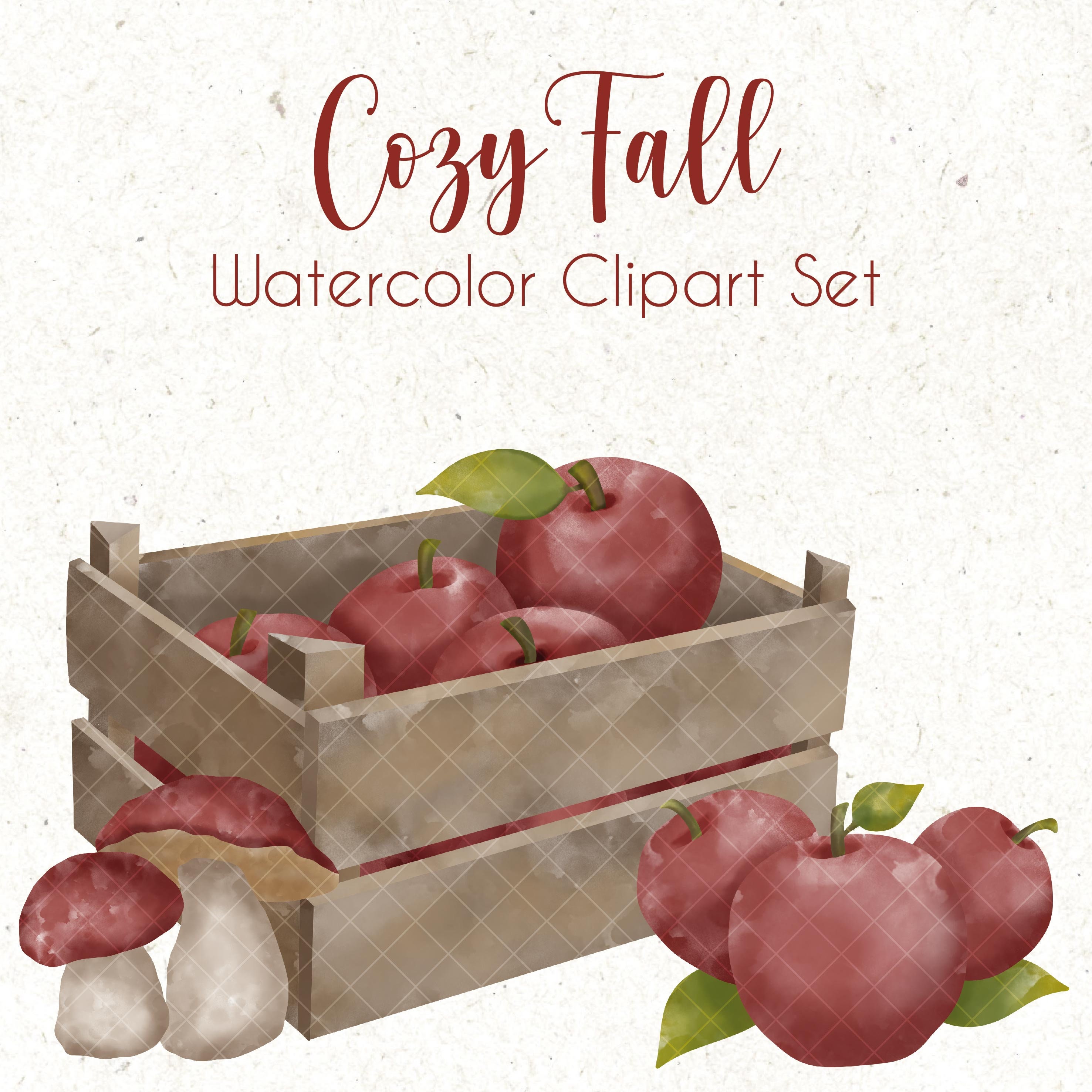 Watercolor Cozy Fall Clipart Set Instant Download PNG - Etsy