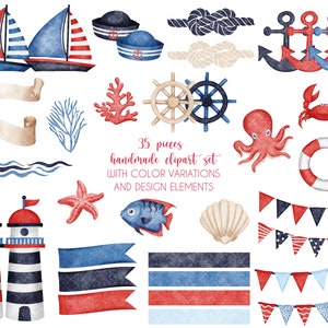 Nautical Clipart Set 'little Sailor' | Instant Download PNG | Baby ...