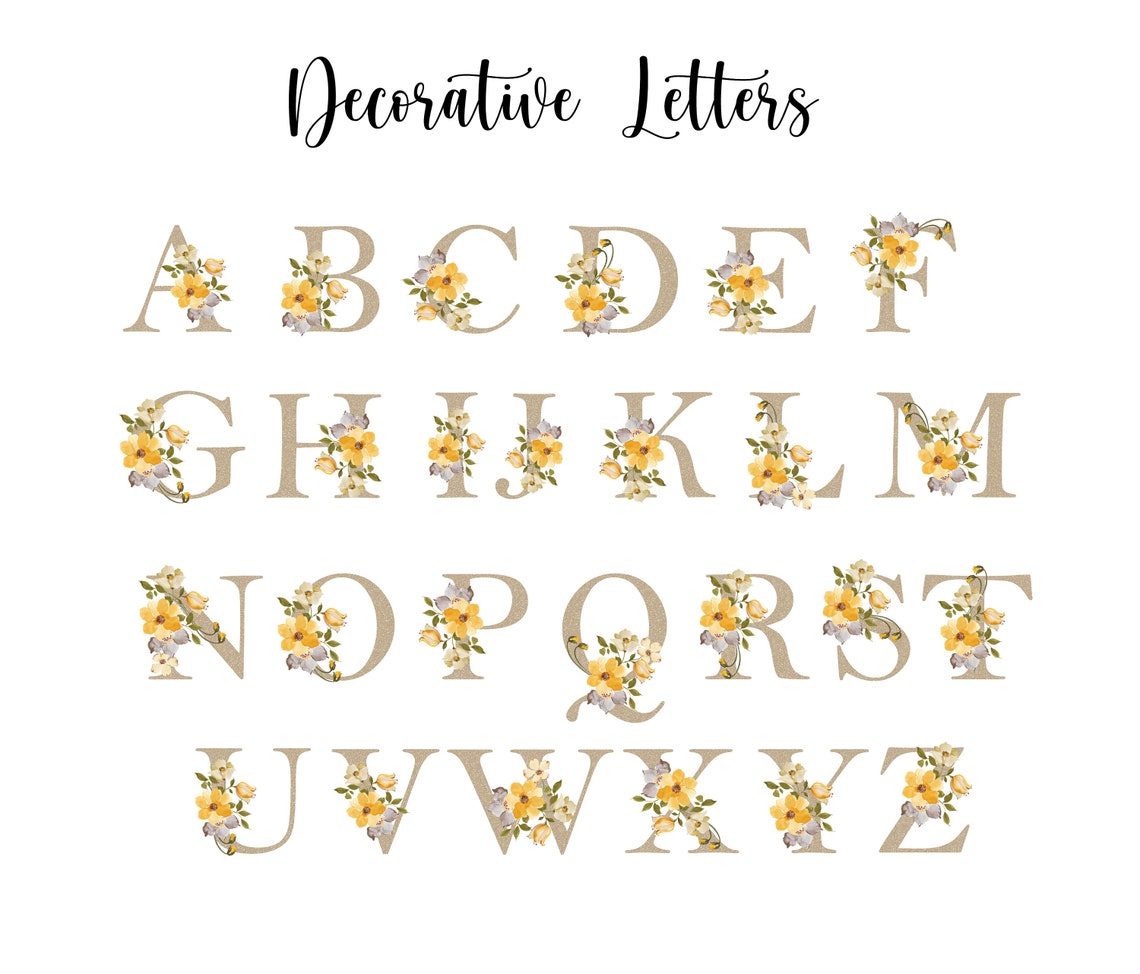 Printable Decorative Initial and Name Custom Monogram Wall - Etsy