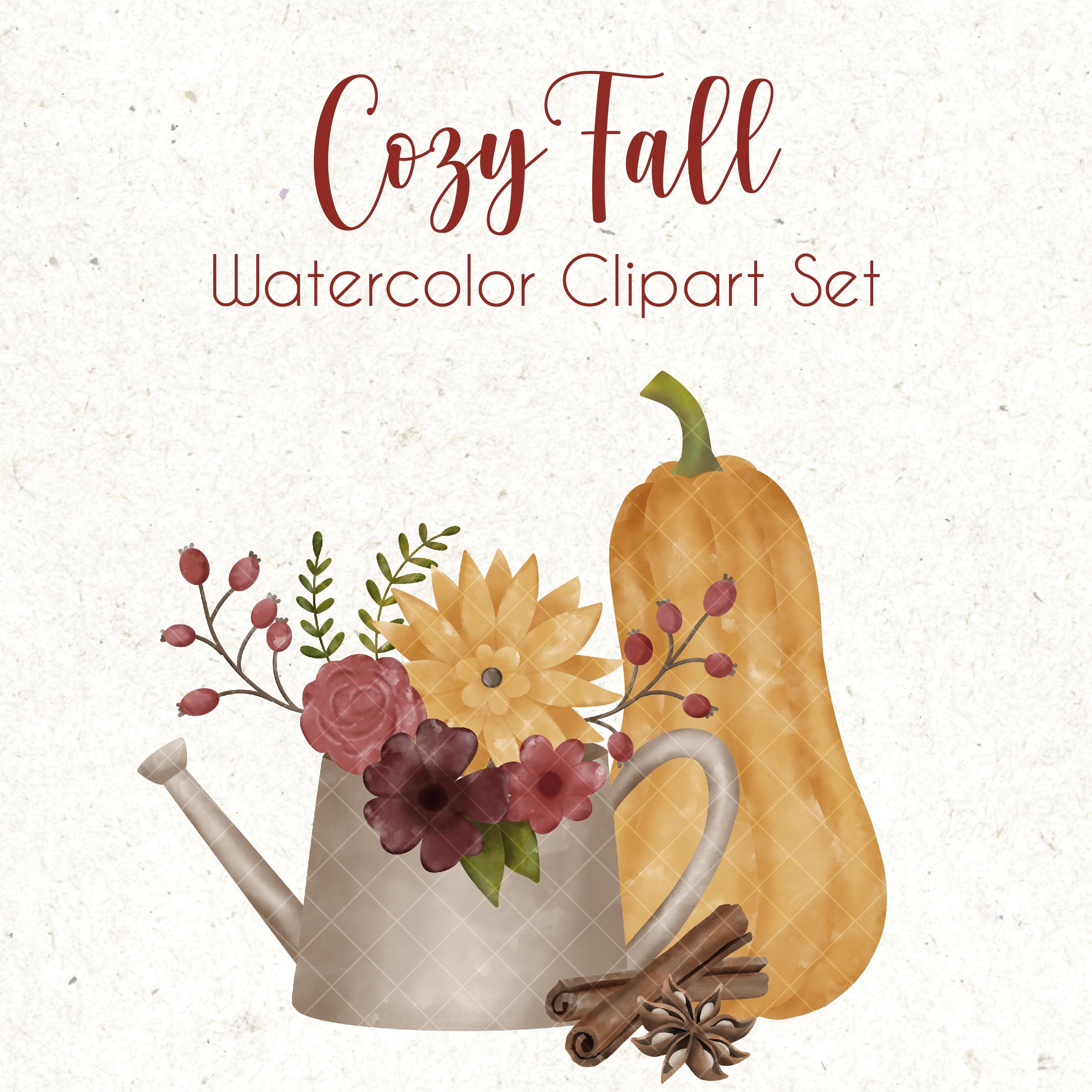 Watercolor Cozy Fall Clipart Set | Instant Download PNG | Autumn Leaves ...