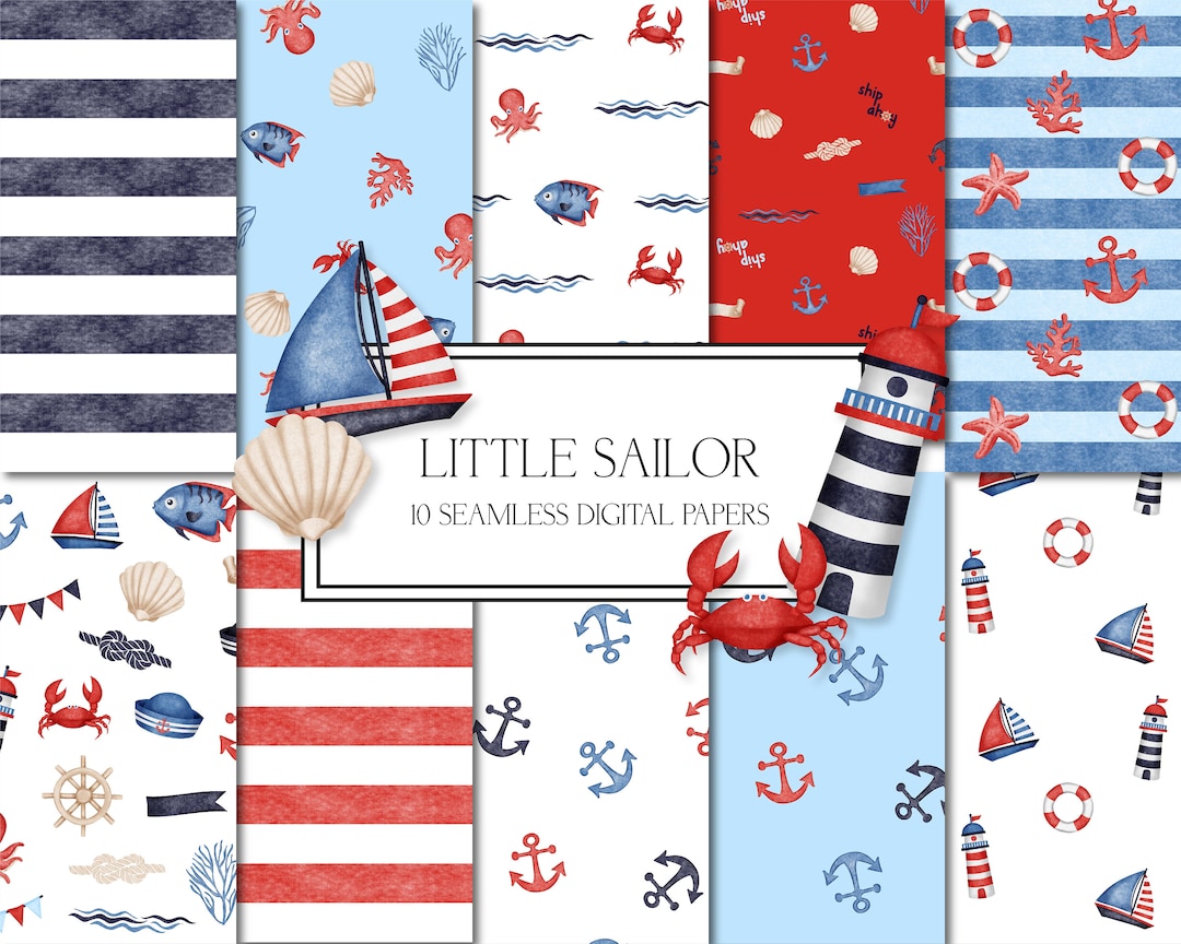 Digital Paper Pack 'little Sailor' | Instant Download Seamless Pattern ...
