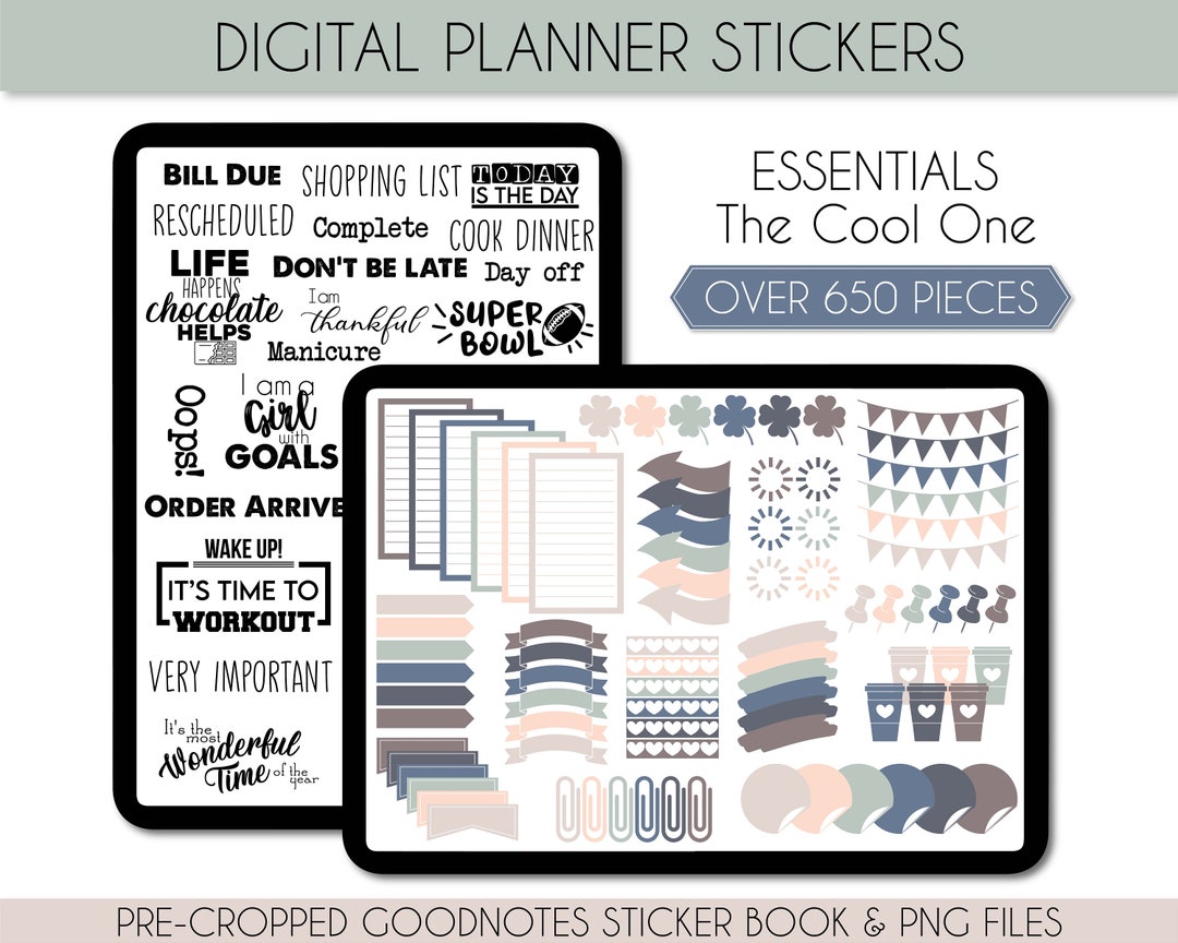 Stickers for Digital Planners & Journals - Essentials 'the Cool One ...