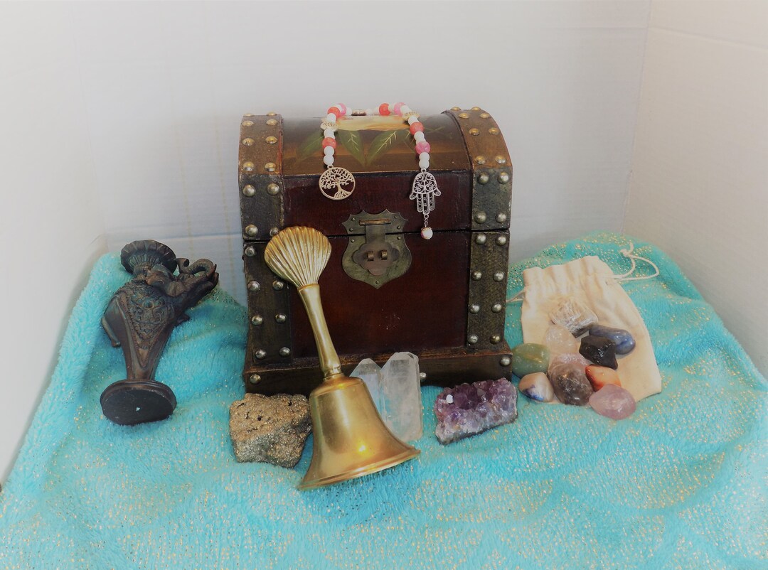 Pagan Altar Starter Box - Vintage Style Treasure Box - Wiccan Supplies ...