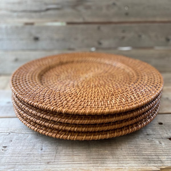 Rattan Chargers - Etsy