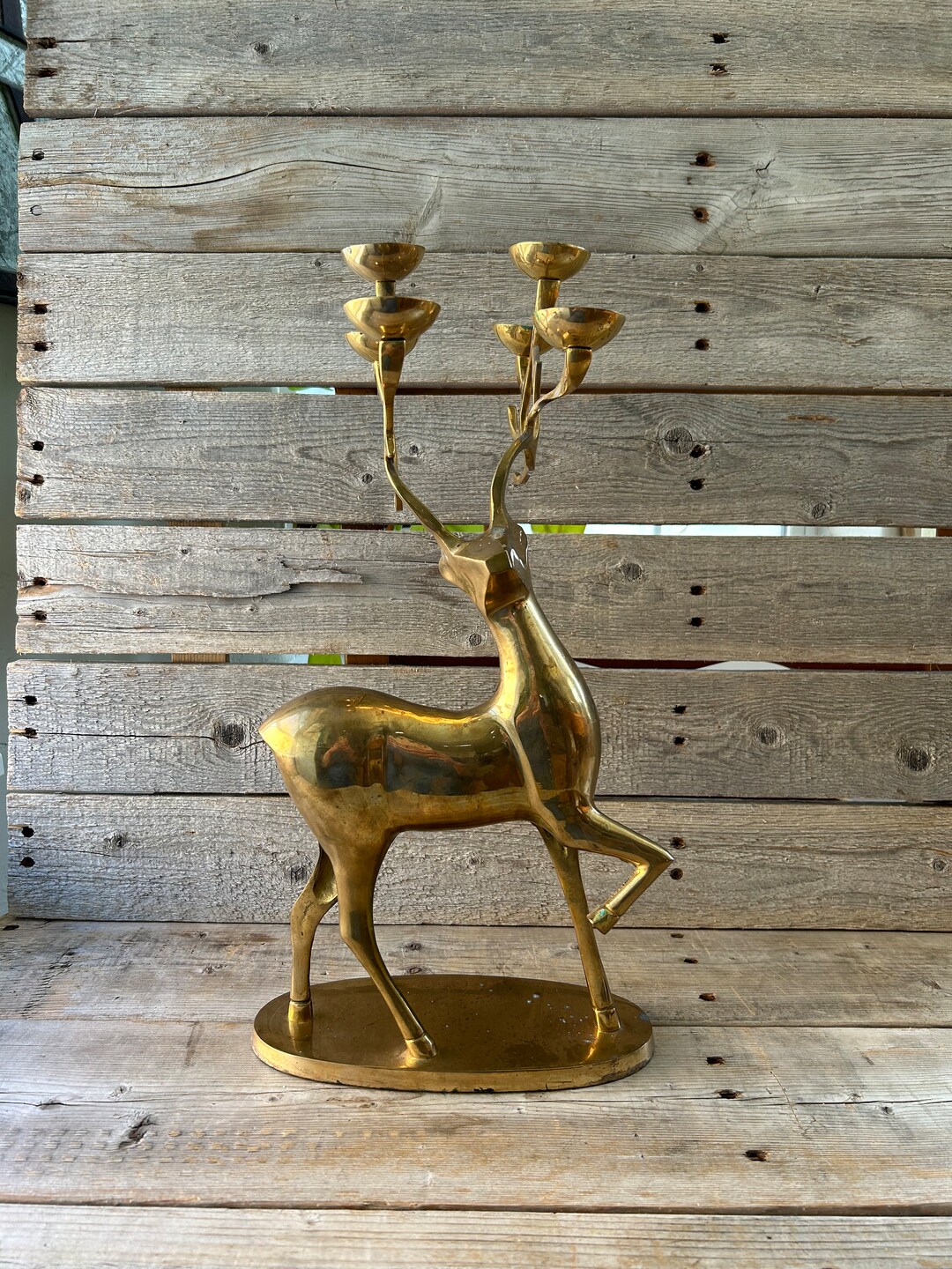 Vintage Brass Deer Candle Holder - Etsy