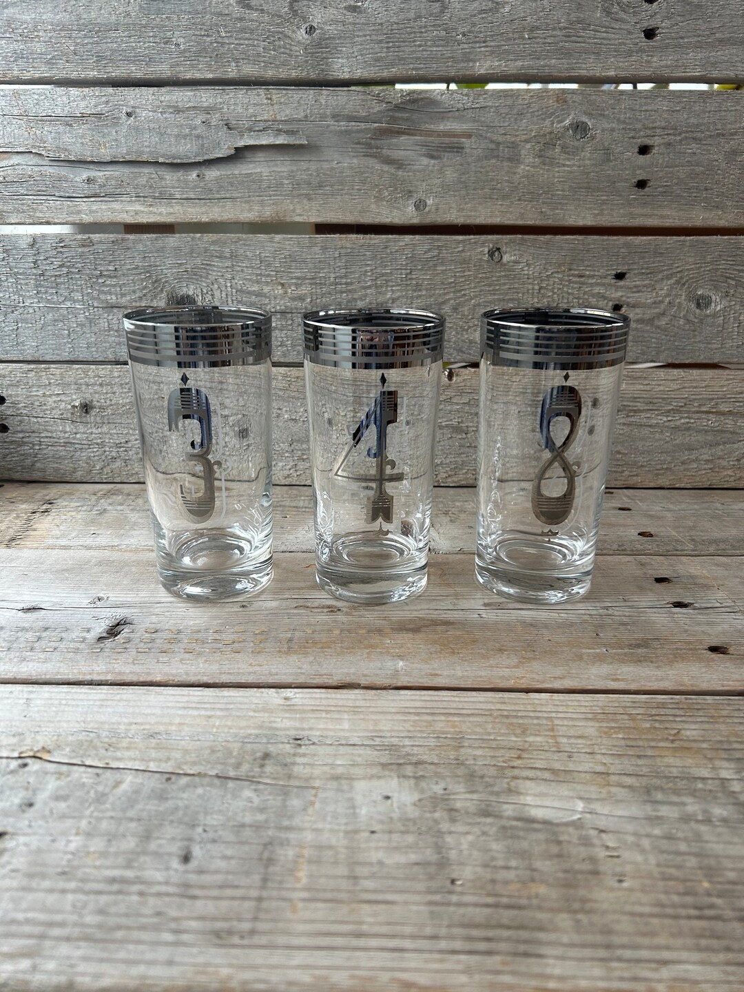 Set of 3 Highball Lucky Numbers Glasses - Etsy
