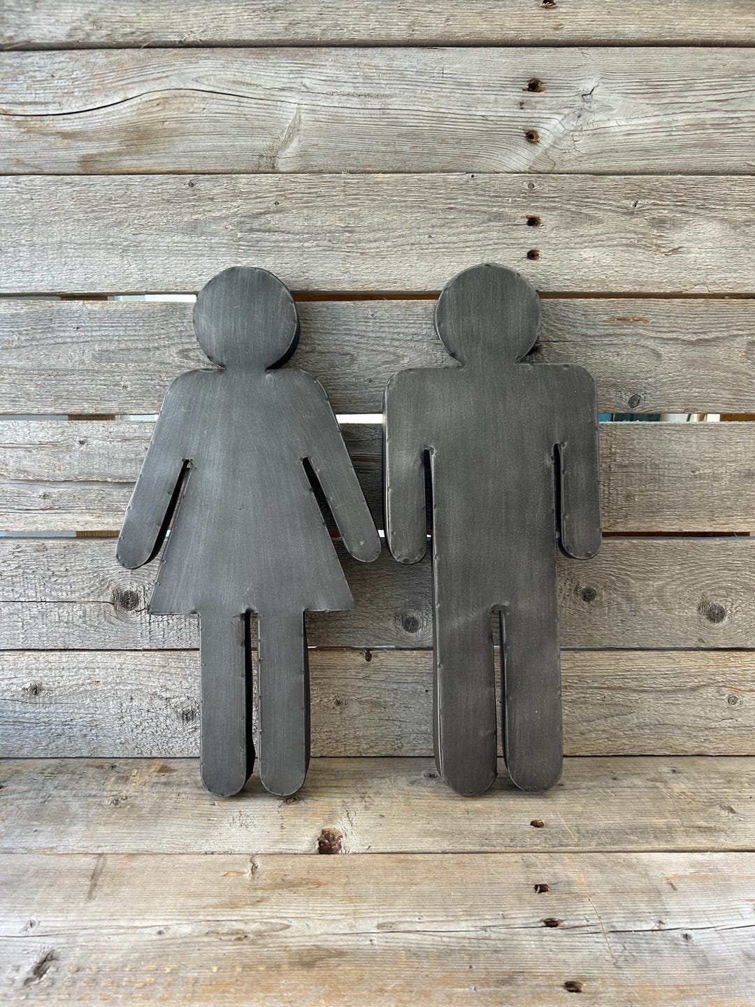 Metal Man and Woman Bathroom Figures - Etsy
