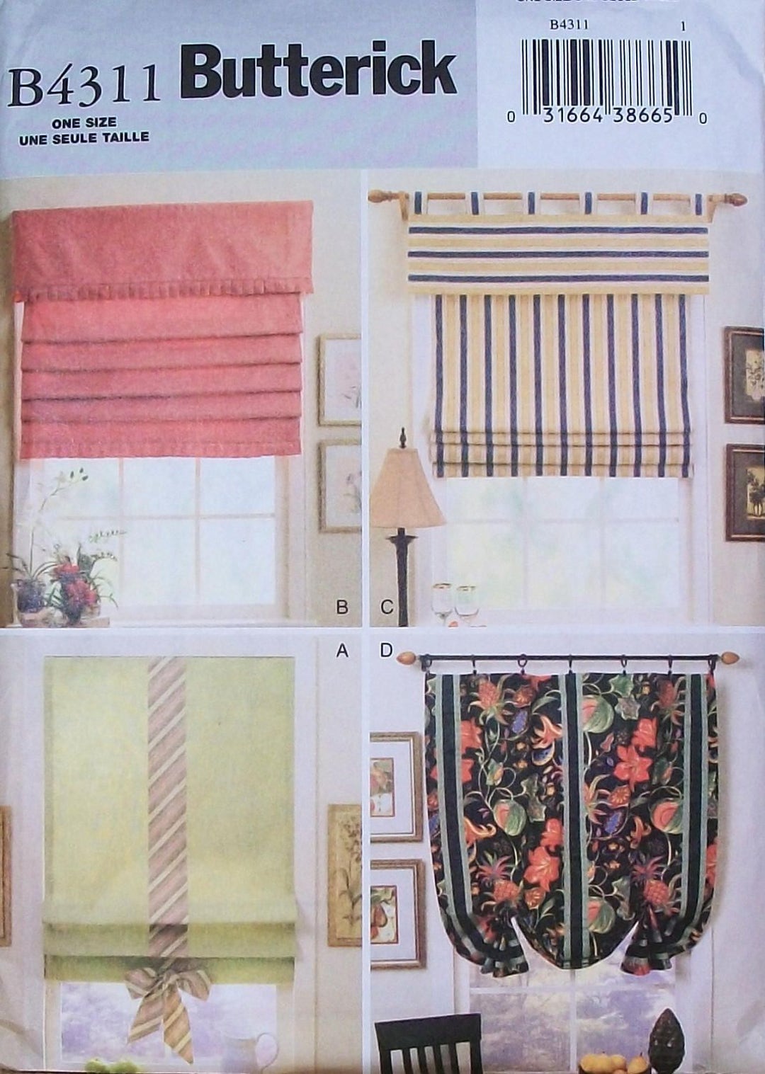 Uncut Pattern, Butterick 4311, Discontinued Sewing Pattern, Home Decor ...