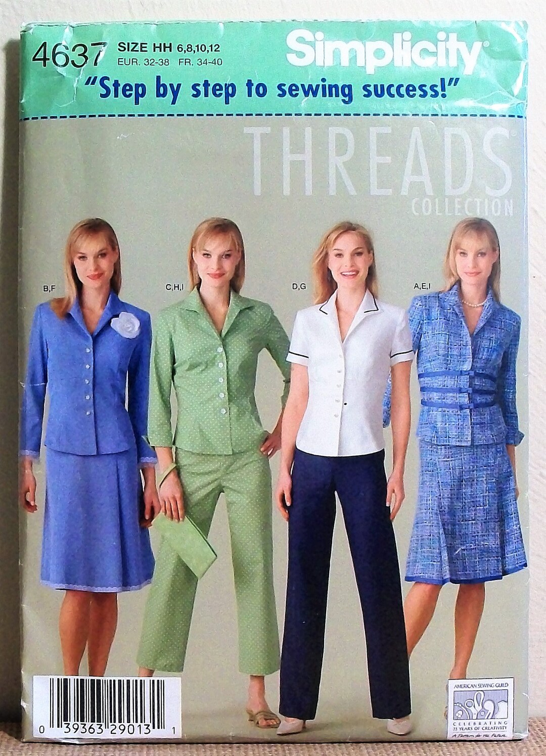 Discontinued Pattern, Simplicity 4637, Uncut Pattern, Misses Sizes 6-12 ...