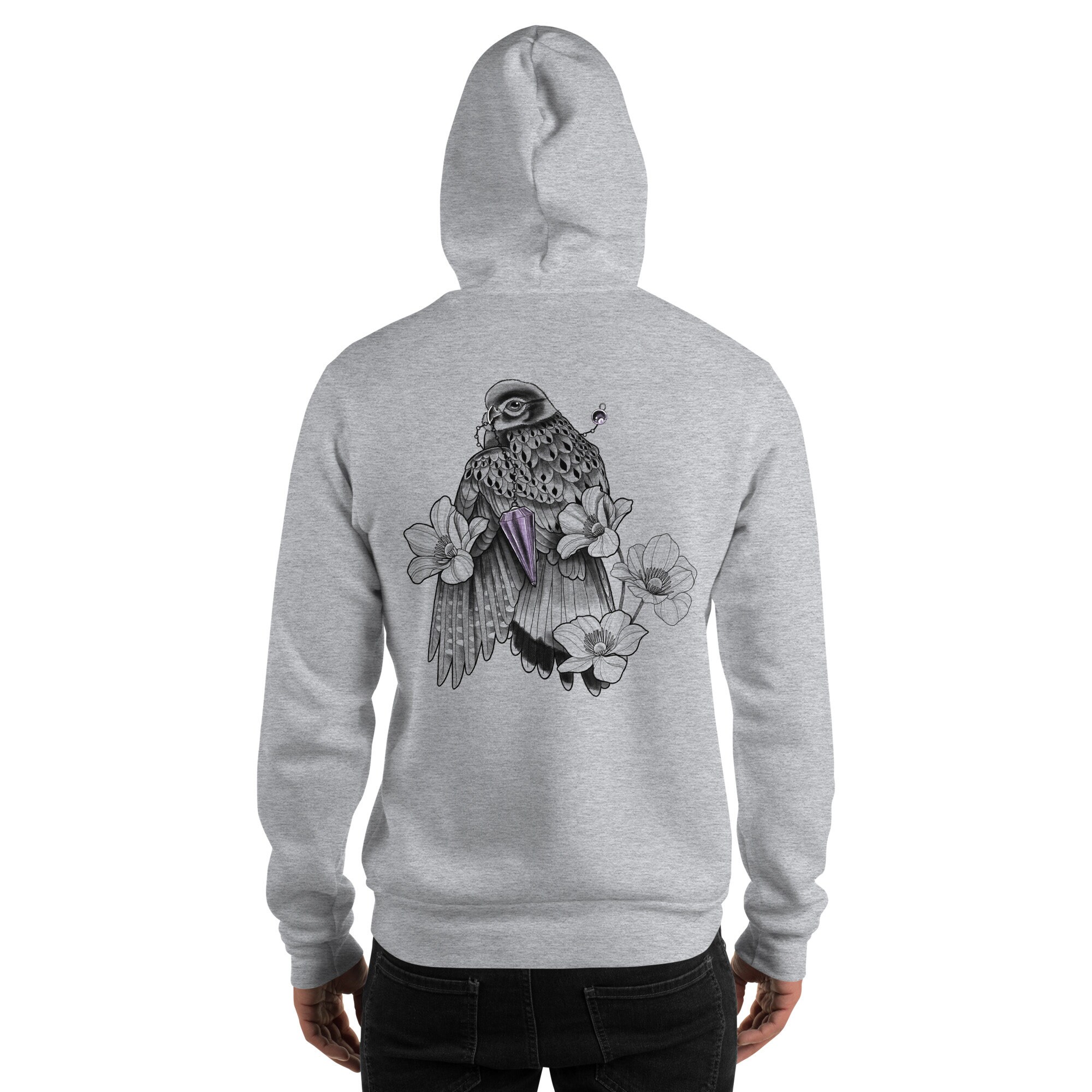 Peregrine Falcon Sweater Floral Hoodie for Bird Lovers Zookeeper Gifts ...