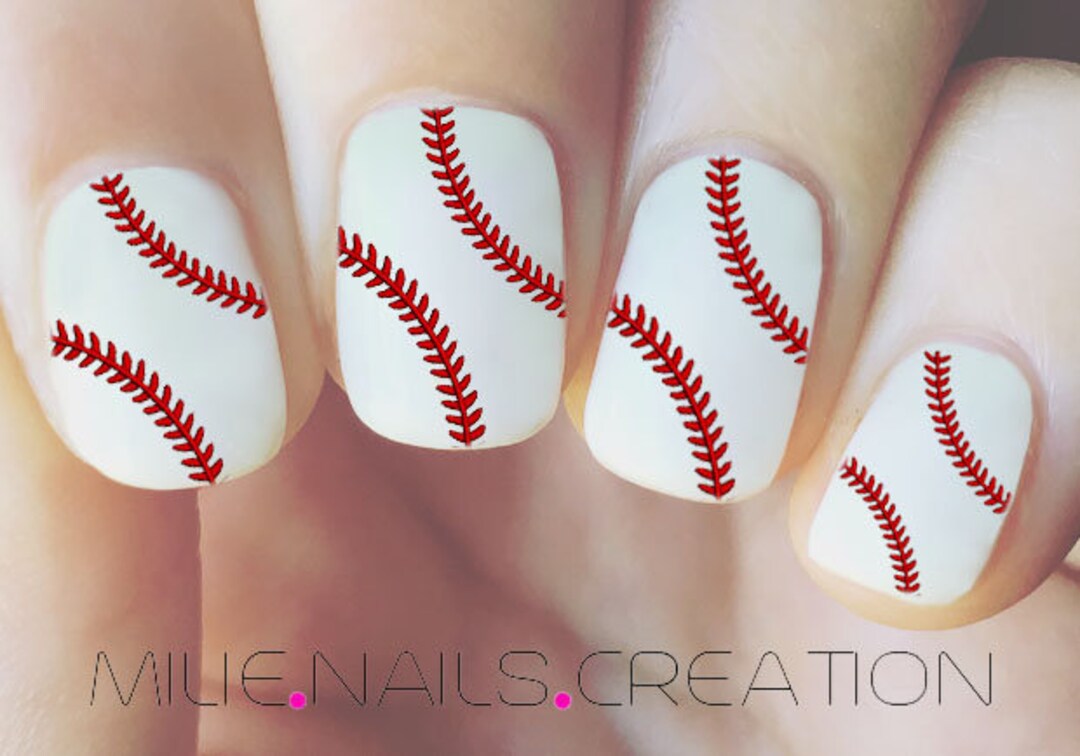 Baseball Laces Nail Decal - Etsy