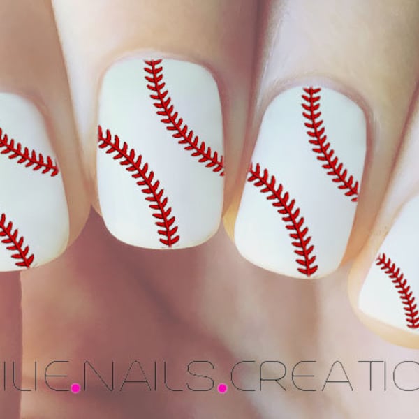 Baseball Nail Decals - Etsy