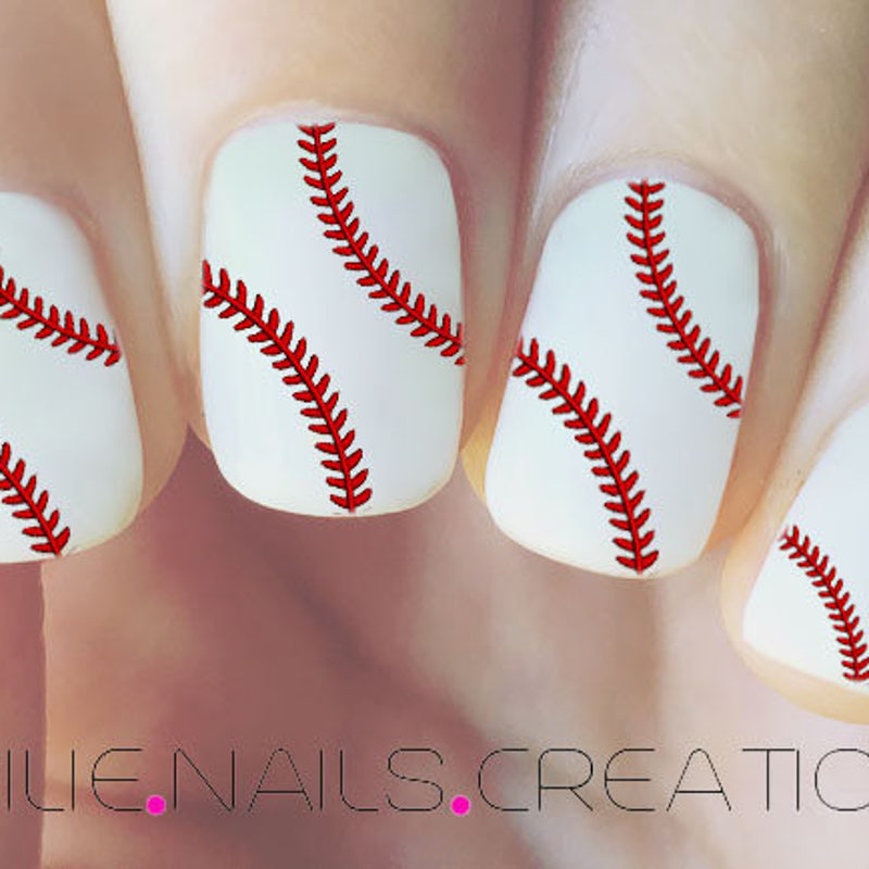 Baseball Nail Decals - Etsy