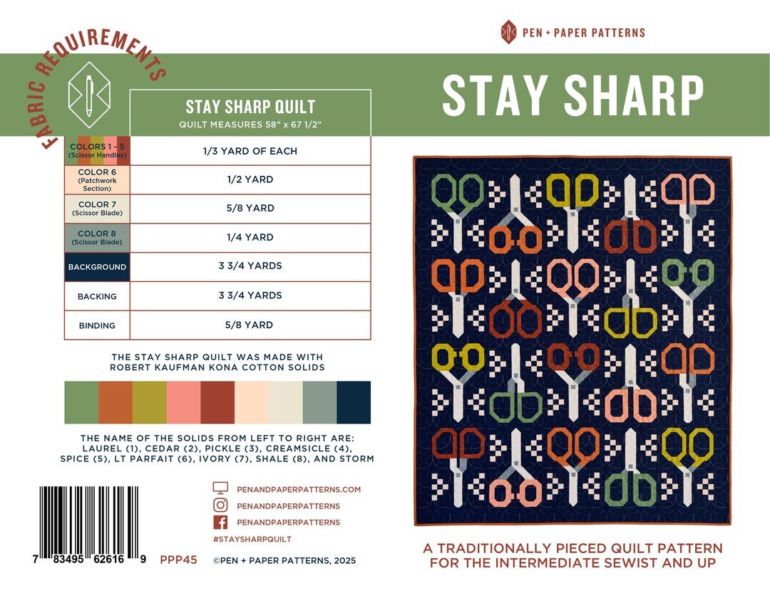 PDF Stay Sharp Quilt Pattern - Etsy