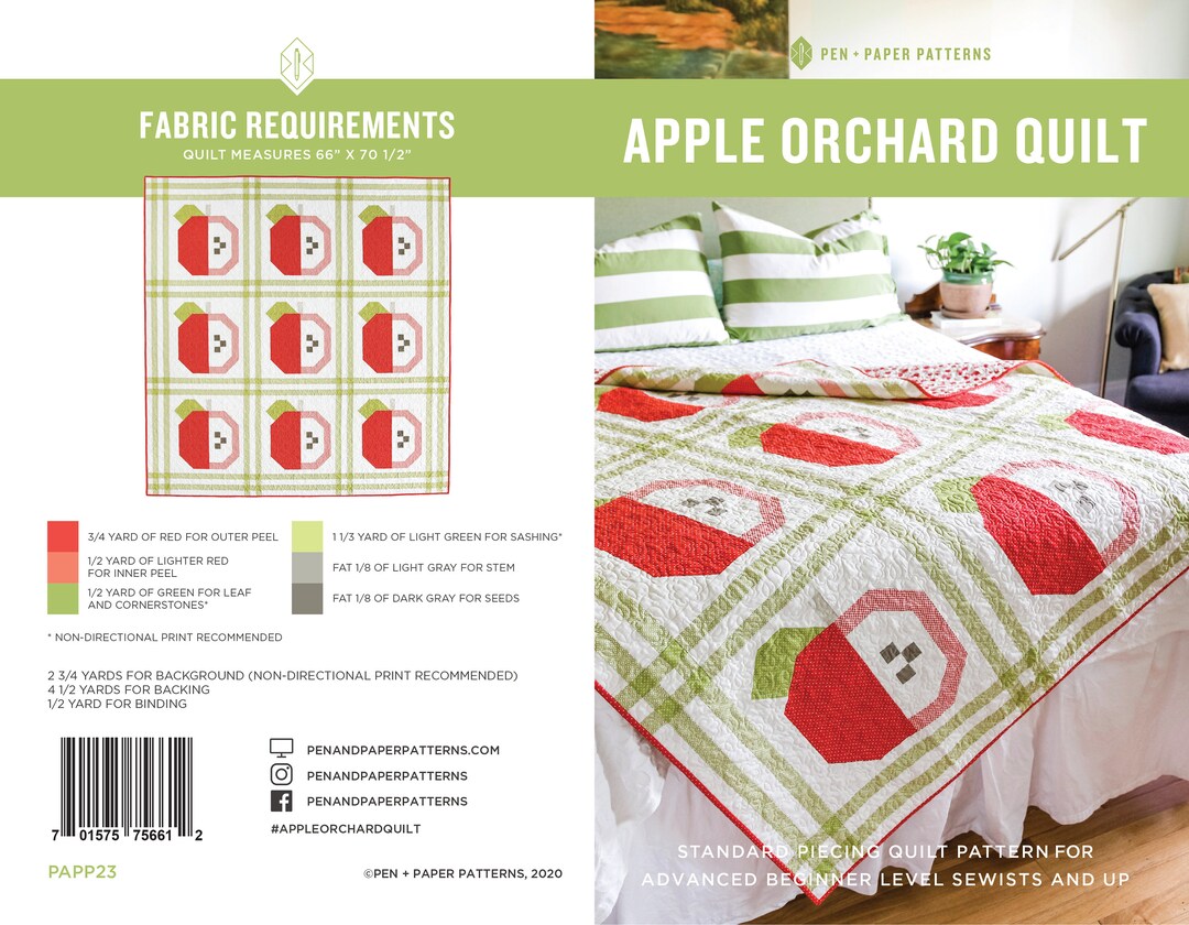 PDF Apple Orchard Quilt Pattern - Etsy