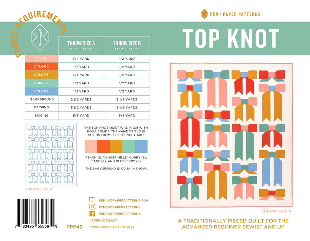 PDF Top Knot Quilt Pattern - Etsy