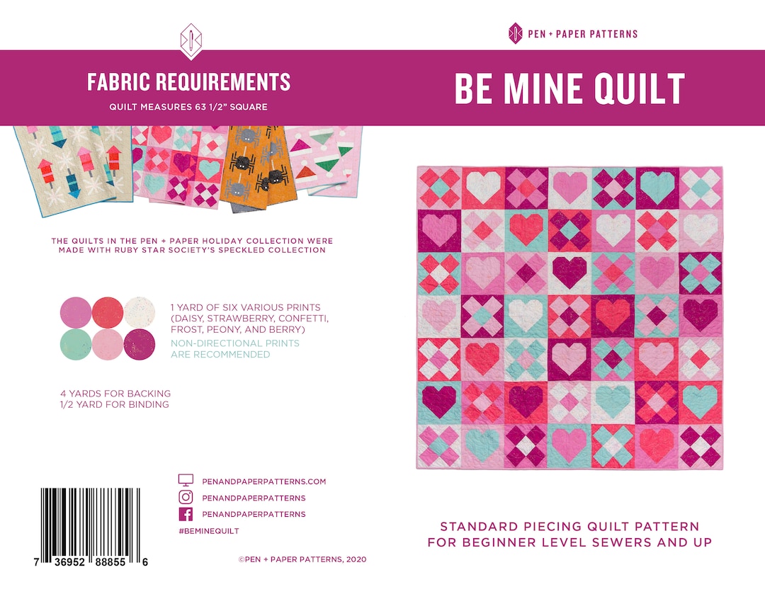 PDF Be Mine Quilt Pattern - Etsy