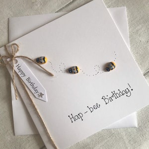 Handcrafted Happy BEE Birthday Card, Bumble Bee Themed Birthday Card ...