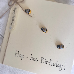 Handcrafted Happy BEE Birthday Card, Bumble Bee Themed Birthday Card ...