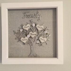 Personalised Silver Family Tree Picture Frame, Christmas Gift for Her ...