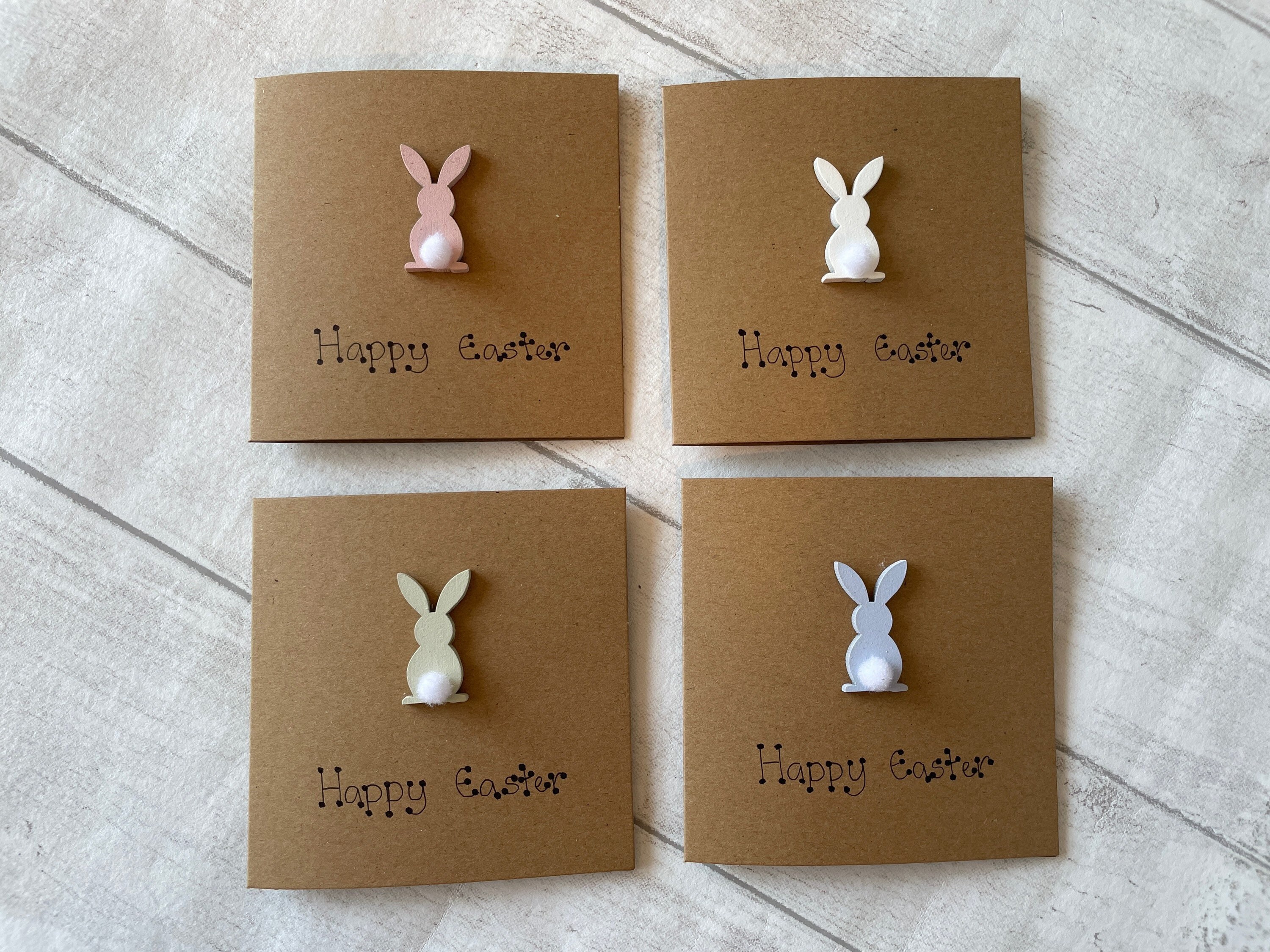 Happy Easter Greeting Card Pack Set of 4 Handcrafted Easter | Etsy
