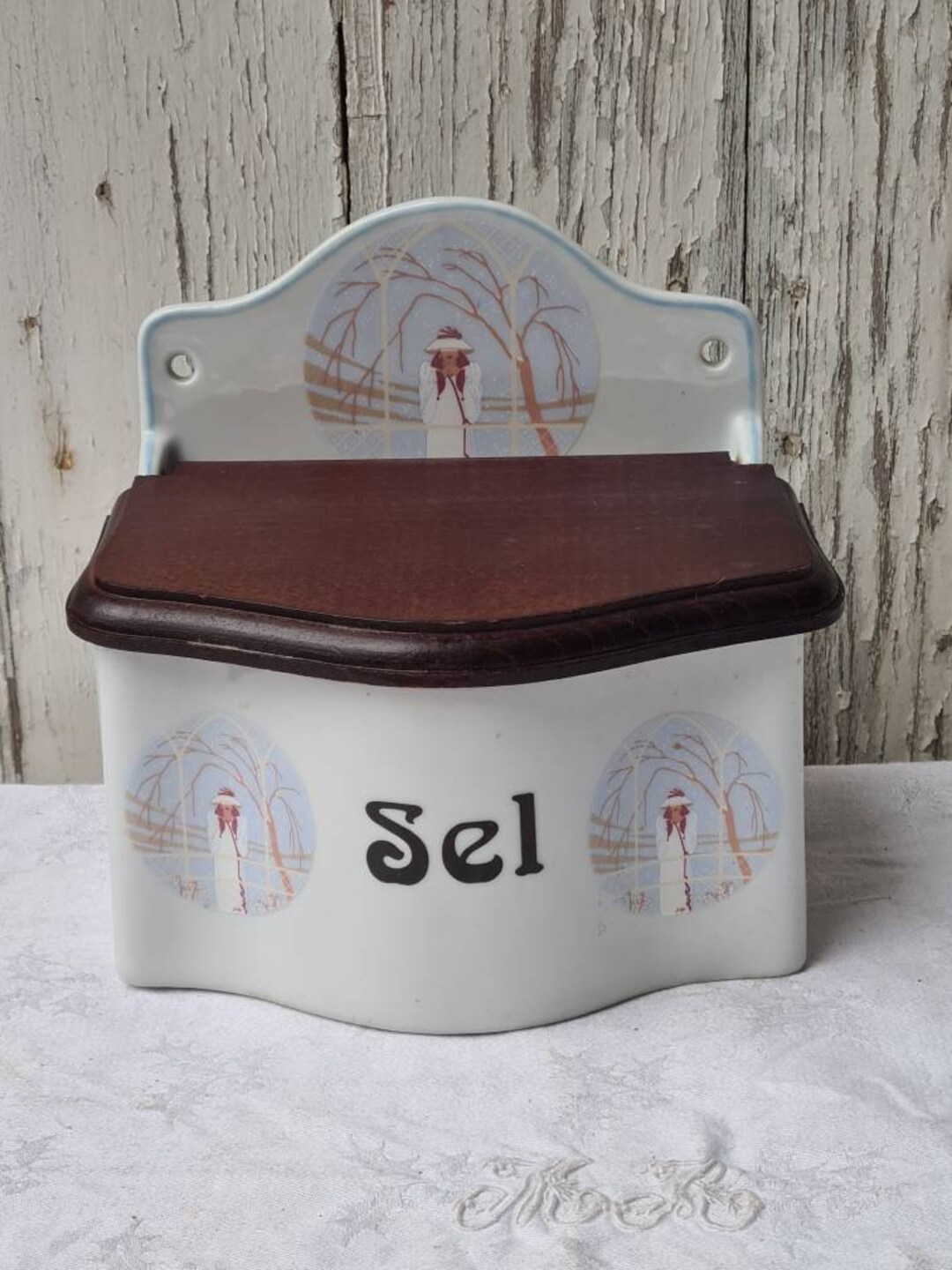 Vintage Ceramic Salt Box - Etsy