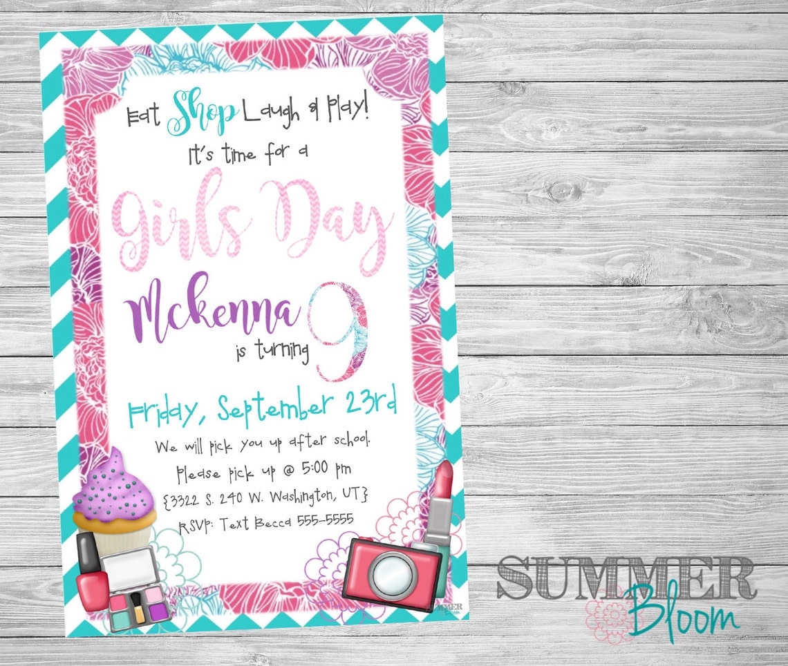 Girls Day Out Birthday Invitation - Etsy