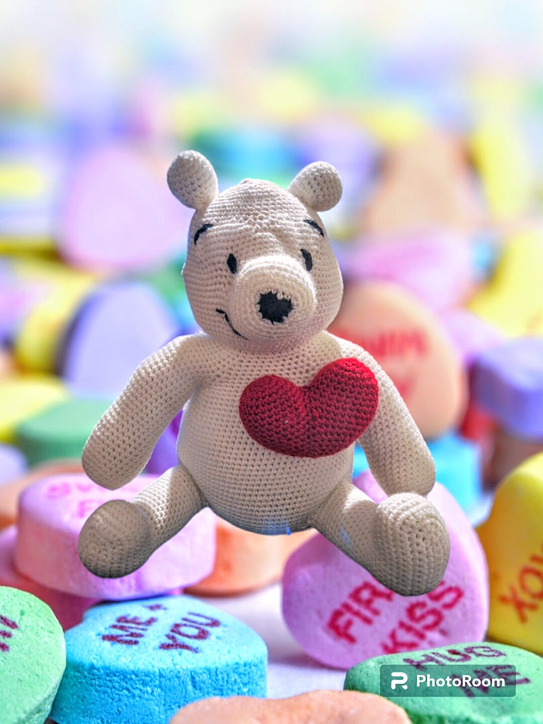 Teddy Bear With Heart, Crochet Amigurumi, Ready to Ship - Etsy