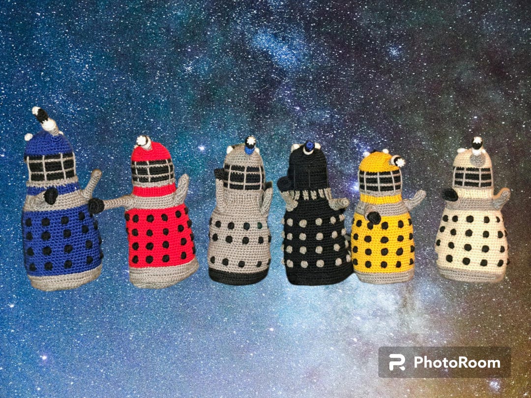 Crochet Sci-fi Robot Plush – Whovian-inspired Gift – Handmade Amigurumi ...