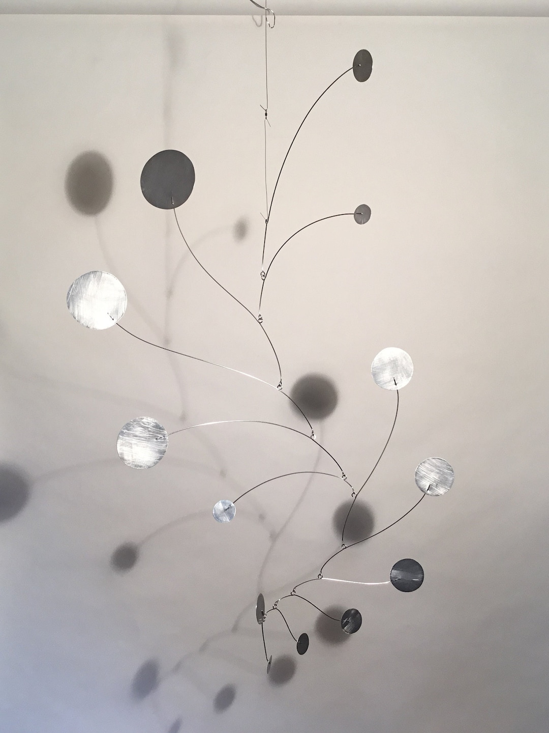 Brushed Metal Mobile Silhouette ML Modern Art Home Decor Sculpture ...