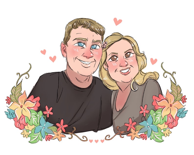 Custom Cartoon Anime Fathers Day Couple Art Gift for Him - Etsy