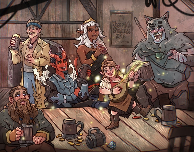 Custom Dnd Character Adventure Party Commission Art Fantasy - Etsy