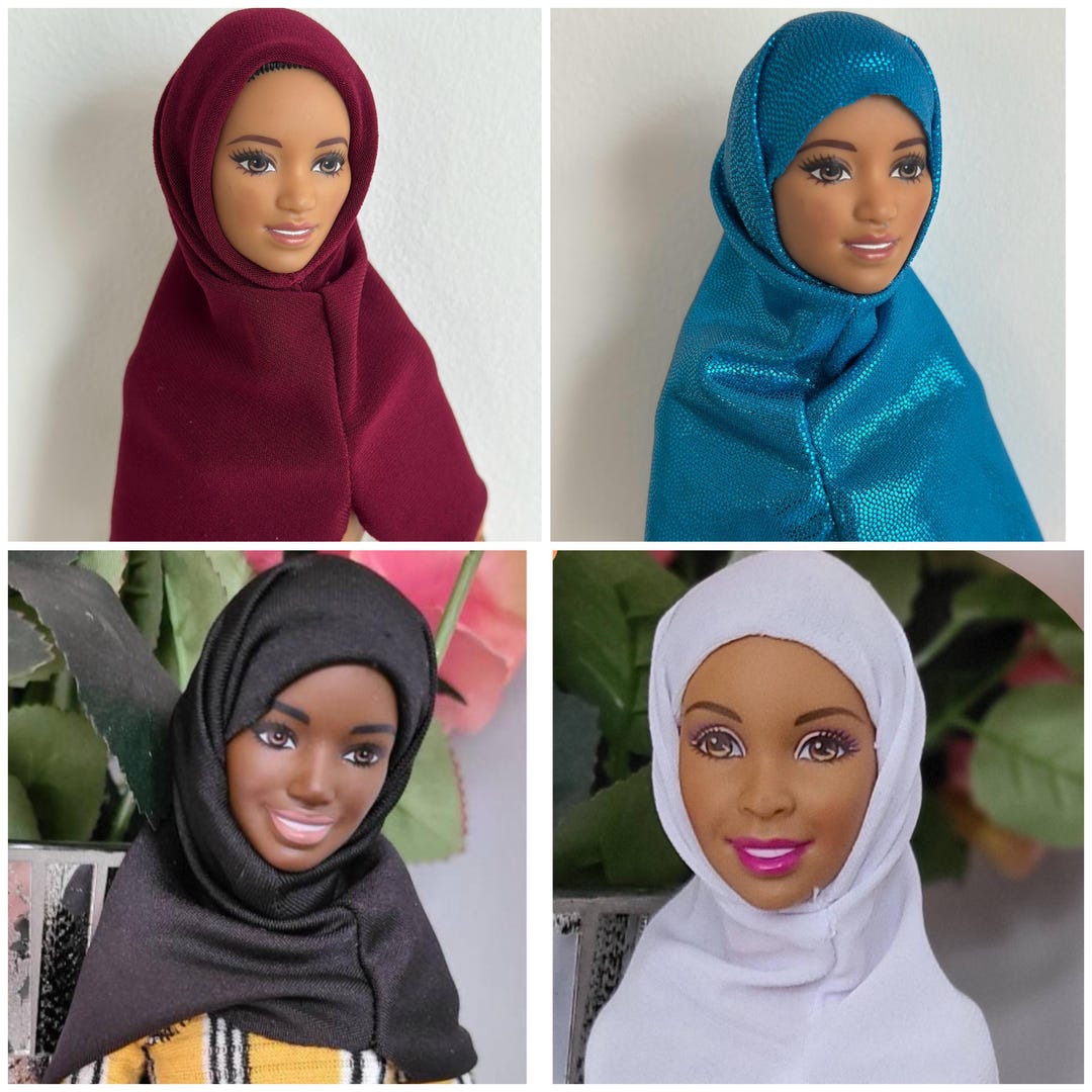 Handmade Hijab Doll Clothing White, Burgundy, Blue, Black Each Muslim ...