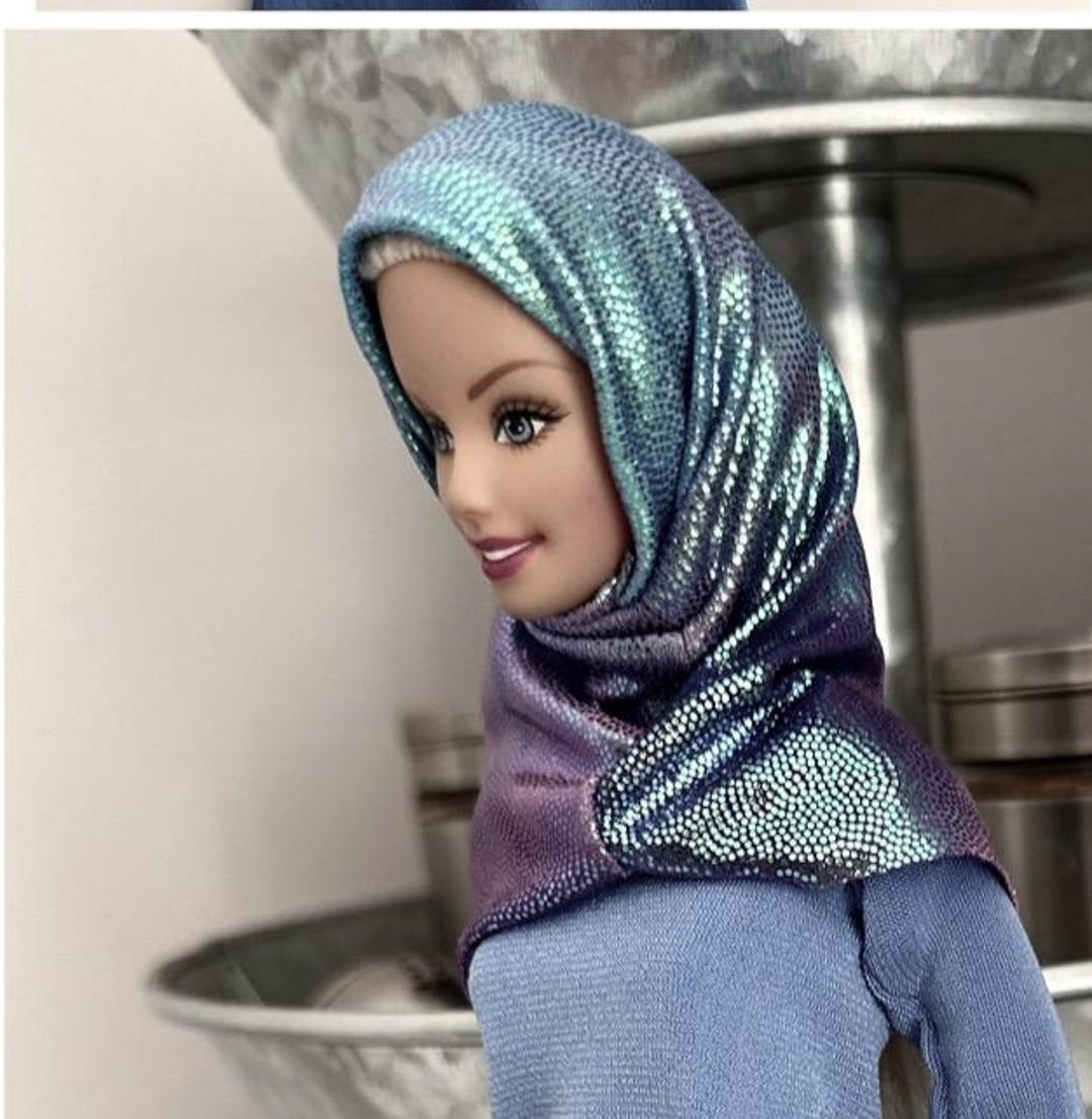 Handmade Shimmery Blue Muslim Hijab. Fits Fulla, Curvy and Regular ...