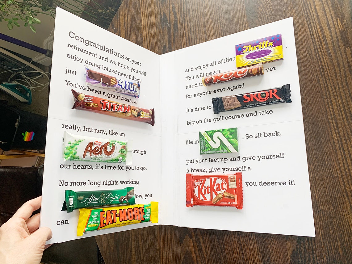 Retirement DIY Card - Retire[mint] Oversized Chocolate Message Card ...