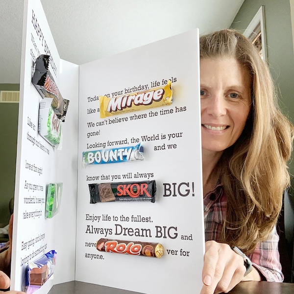 Candy Bar Birthday Card - Etsy