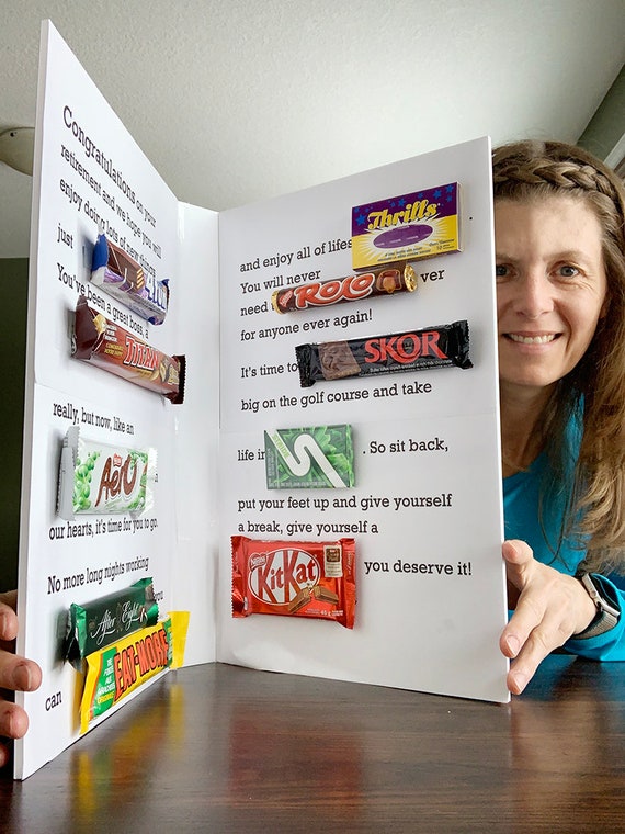 Retirement DIY Card Retiremint Oversized Chocolate Message - Etsy