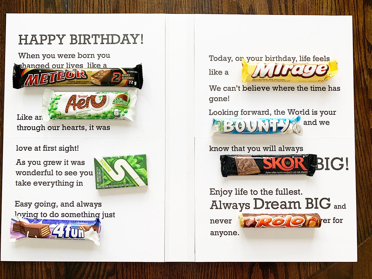 Milestone DIY Birthday Card - Oversized Chocolate Message - Chocolate ...