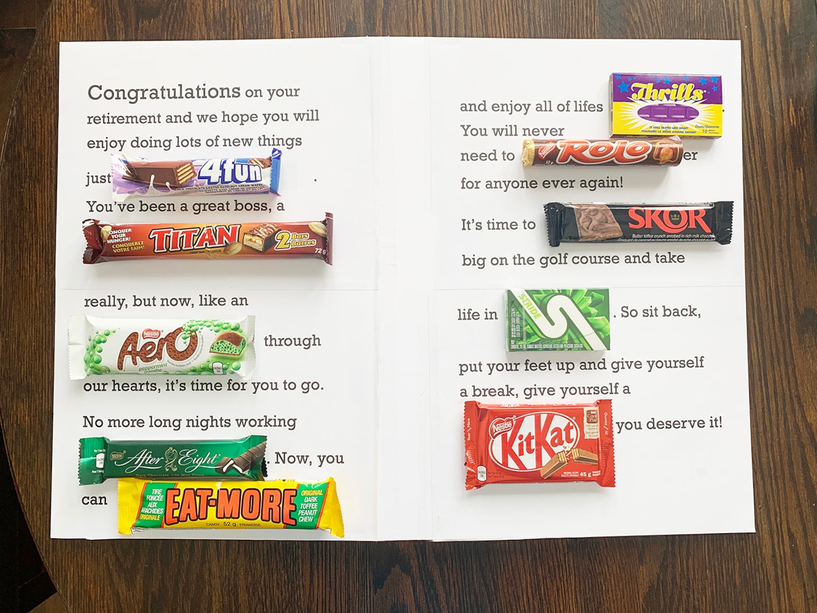Retirement DIY Card Retiremint Oversized Chocolate Message - Etsy