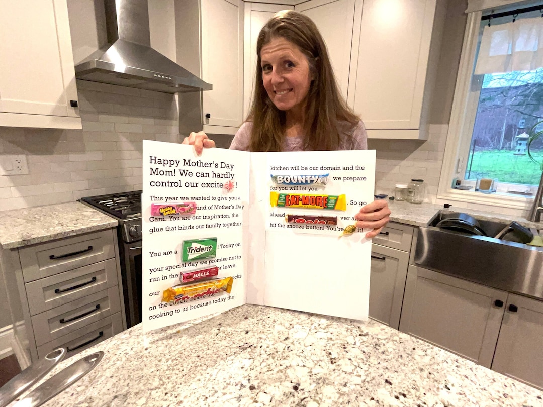 Oversize DIY Mother's Day Candy Bar Card - Jumbo Chocolate Bar Card ...