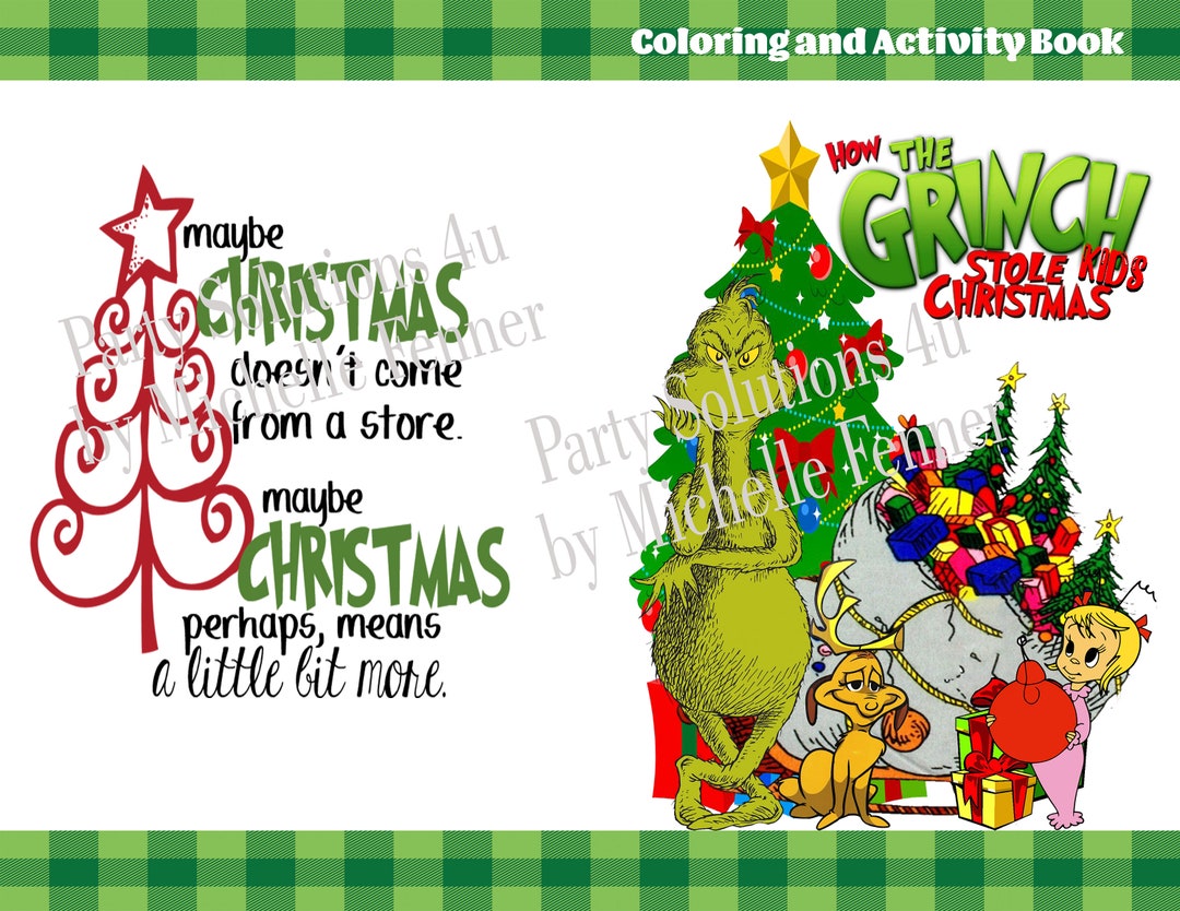 Classic Grinch Coloring and Activity Book via Download File Only - Etsy