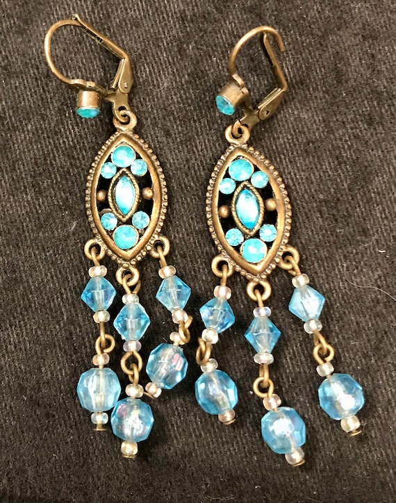 Retro Teal Aqua Blue Victorian Art Nouveau Boho Style… - Gem