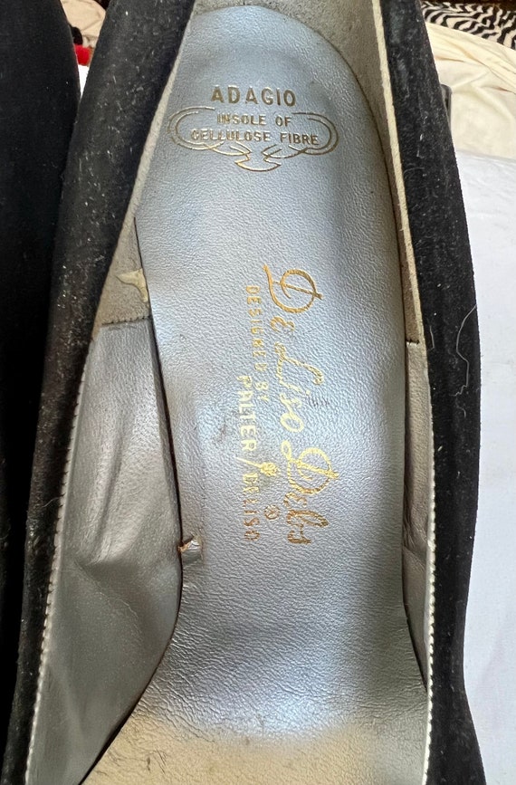 Vintage 50s 60s Black Velvet De Liso Debs Heels Pin-U… - Gem