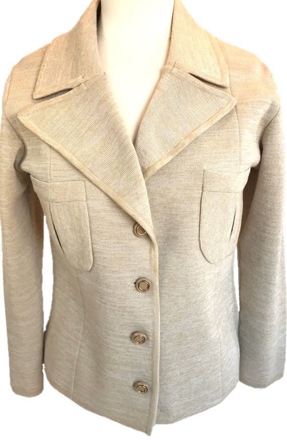 Knit Italian Soft Jacket - 1960's Button Front Classi… - Gem