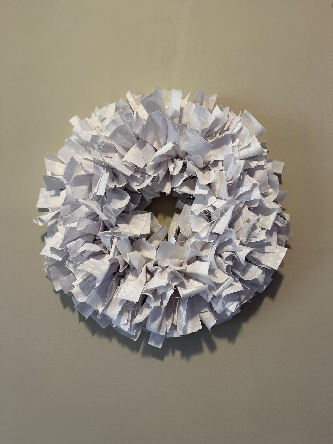 8 White Rag Wreath - Etsy