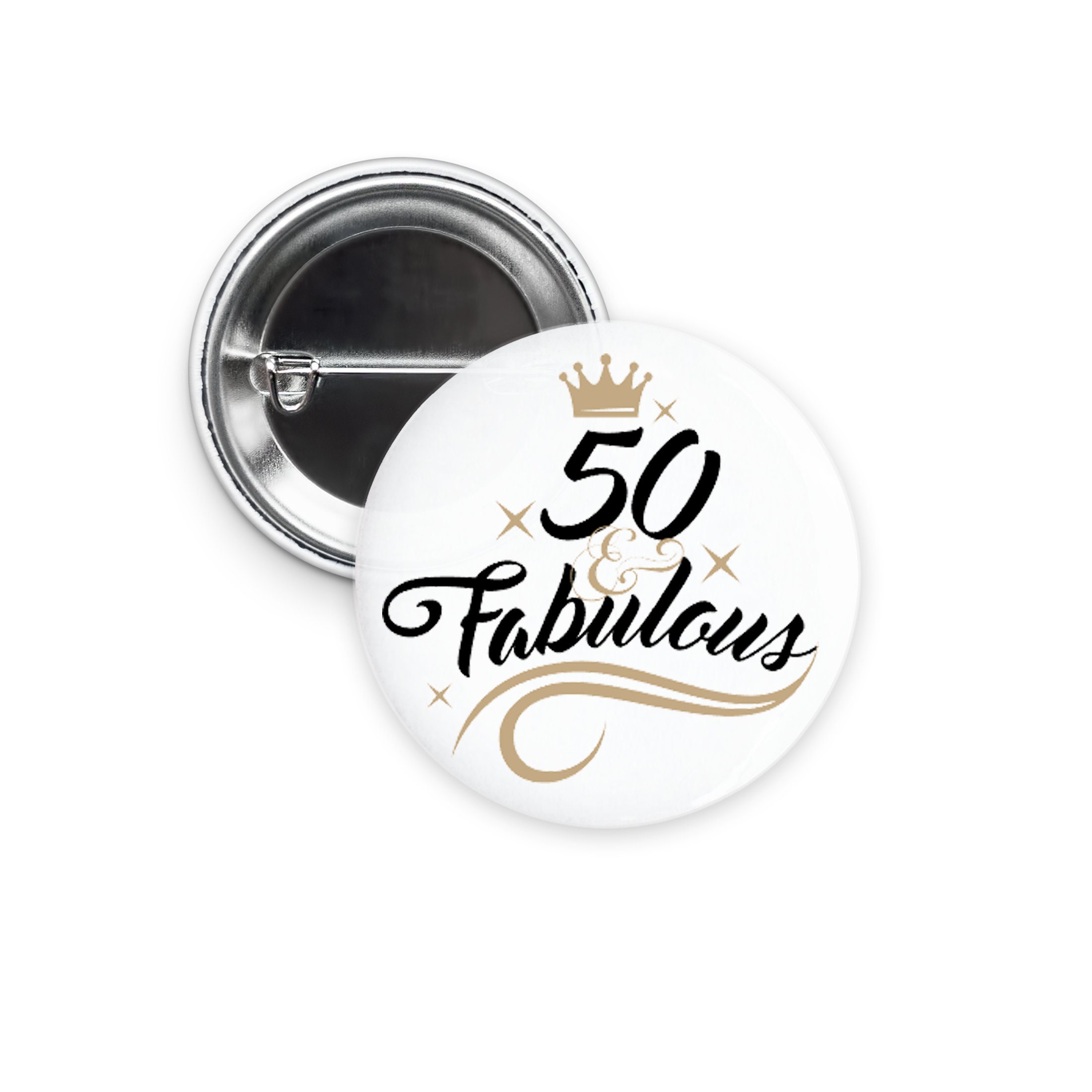 Fabulous 50 Birthday 50th Birthday Happy Birthday Button | Etsy