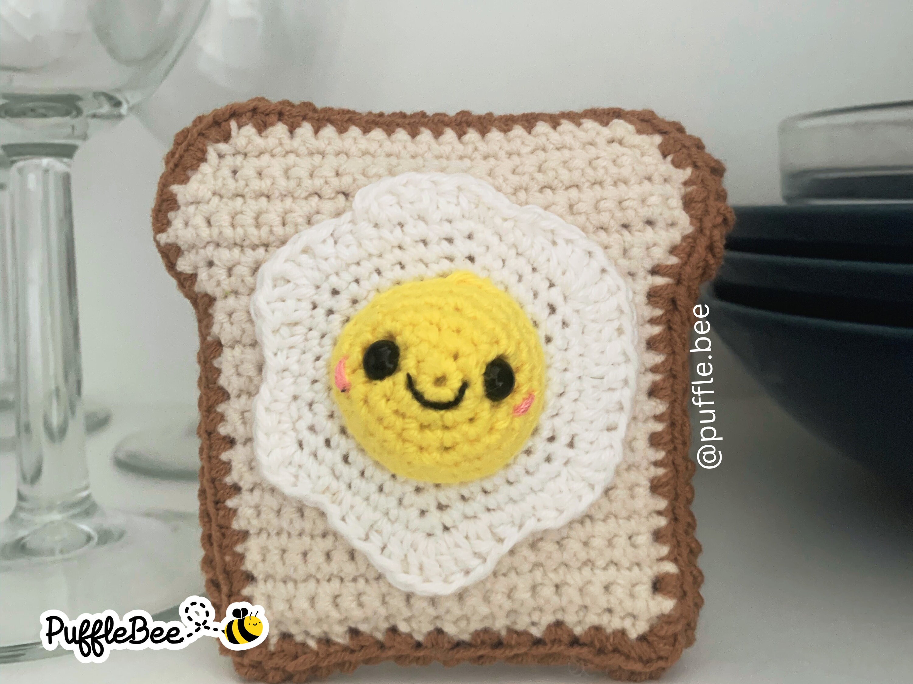Amigurumi Cute Fried Egg & Toast Crochet Pattern. Kawaii Food. - Etsy