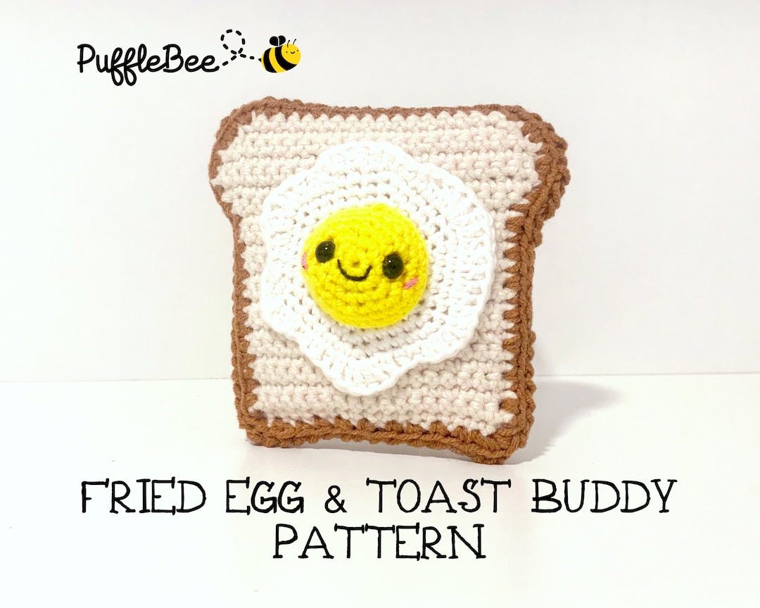Amigurumi Cute Fried Egg & Toast Crochet Pattern. Kawaii Food. Language ...