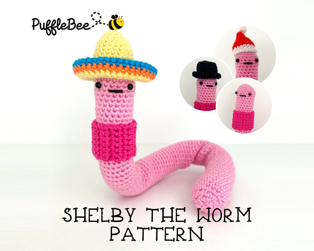 Shelby the Worm Amigirumi Crochet Pattern. Fast, Easy, Fun & Poseable ...