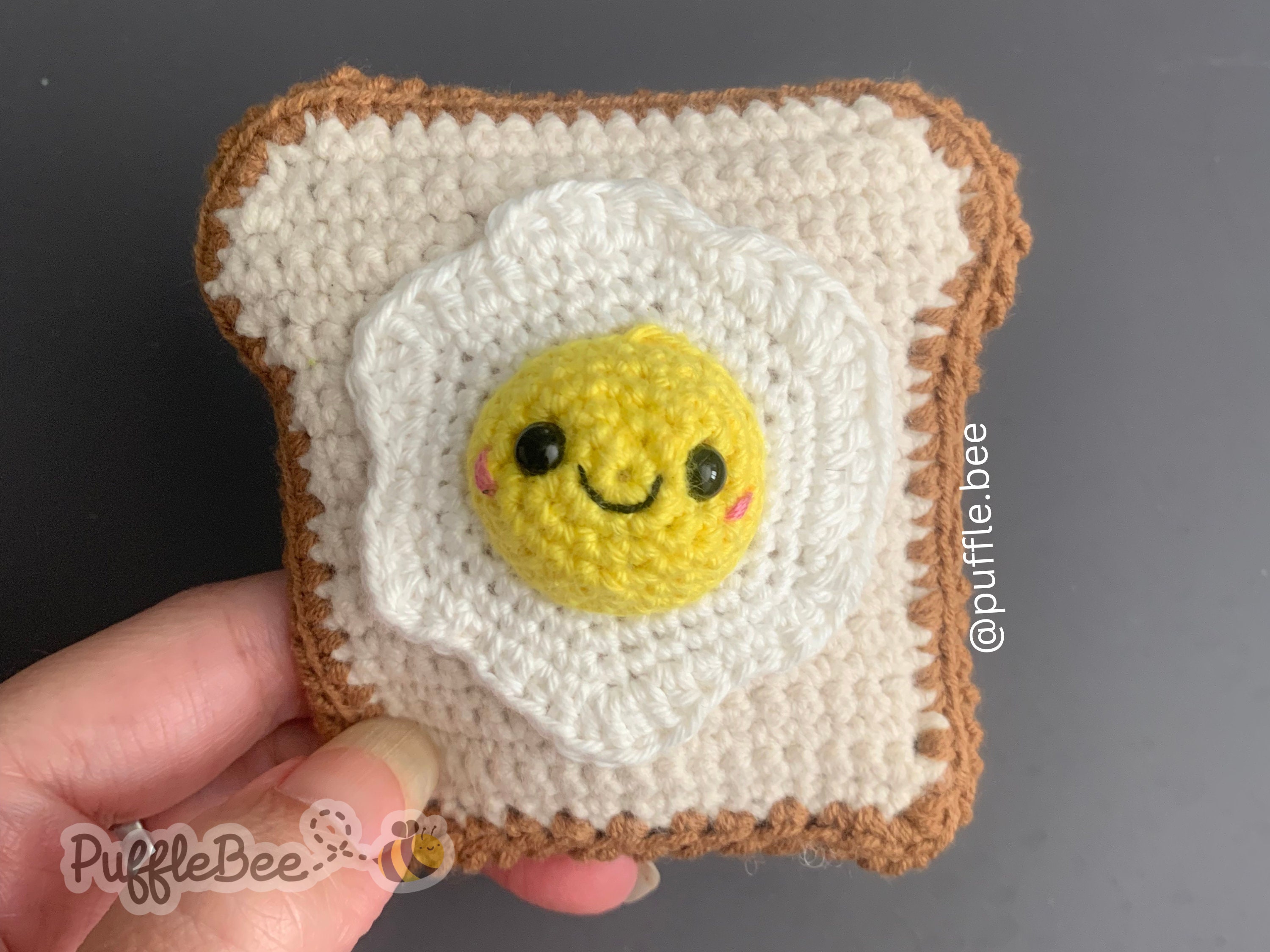 Amigurumi Cute Fried Egg & Toast Crochet Pattern. Kawaii Food. - Etsy